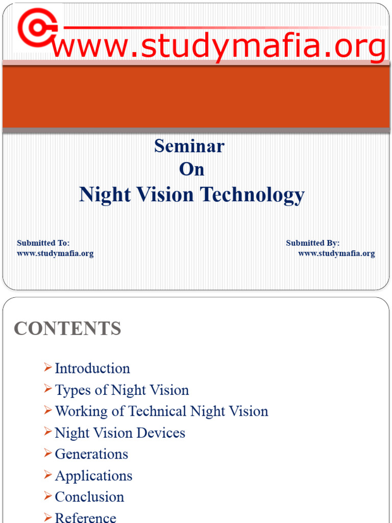 Night Vision Technology Seminar Overview | PDF | Infrared | Electron