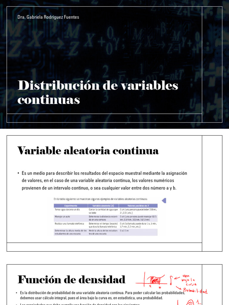 Distribución de Variables Continuas | PDF | Distribución de ...