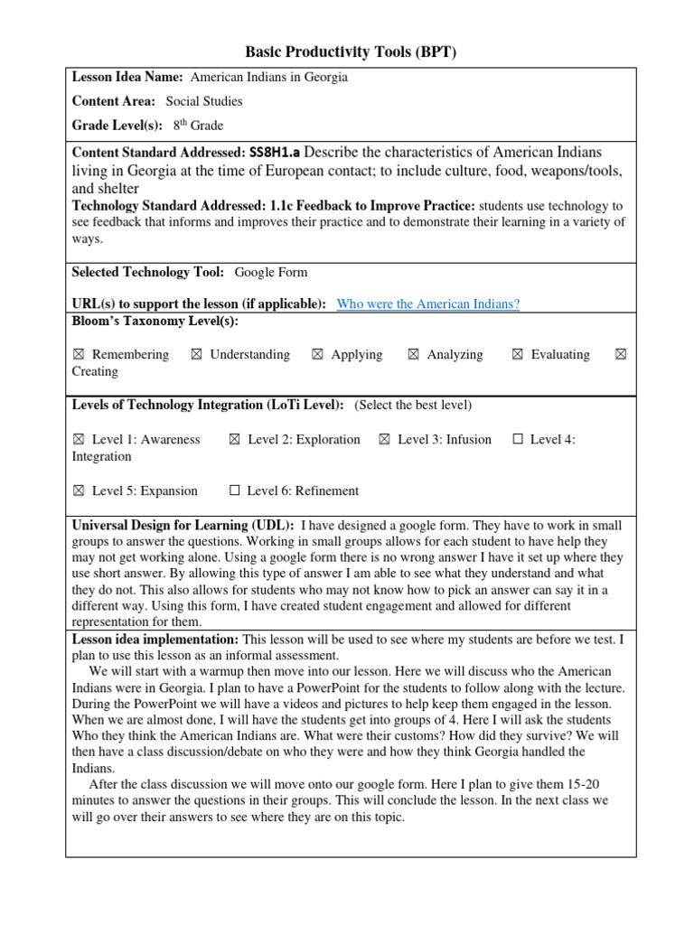 03 Basic Productivity Tools Lesson Idea Template | PDF | Learning | Human Communication