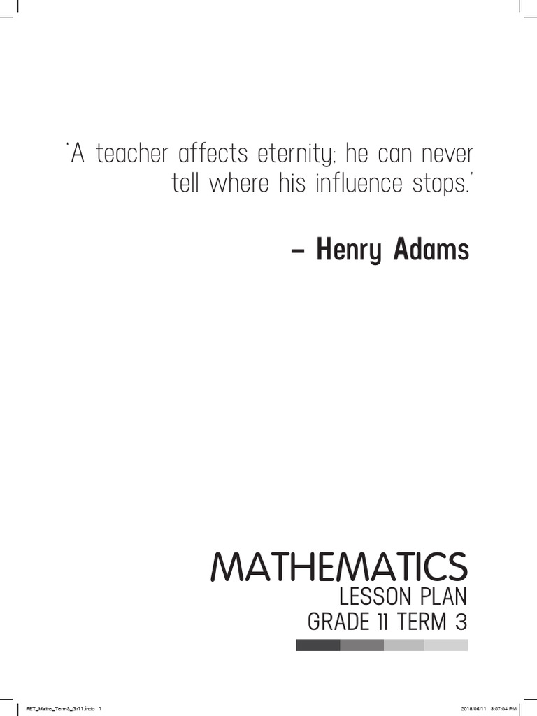 Grade 11 Mathematics Term 3 Plan | PDF | Area | Triangle