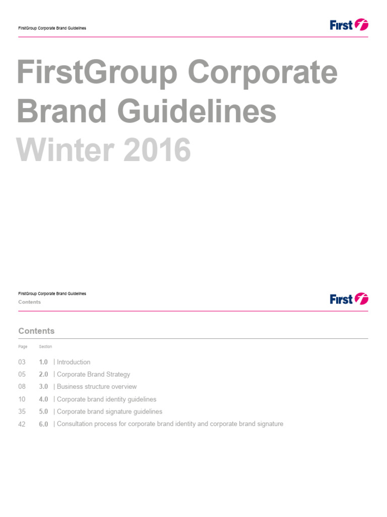 Firstgroup Brand Guidelines Winter 2016 | PDF | Brand