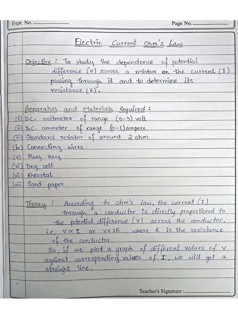 Physics Practical Cass 10 | PDF