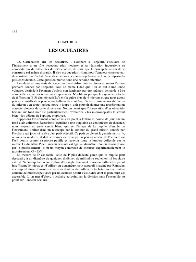 Guide des Oculaires en Astronomie | PDF | Télescope | Objectif ...
