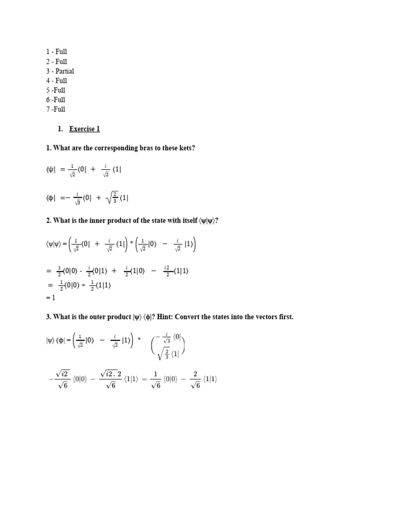 Exercise 1 | PDF | Quantum Computing | Physics