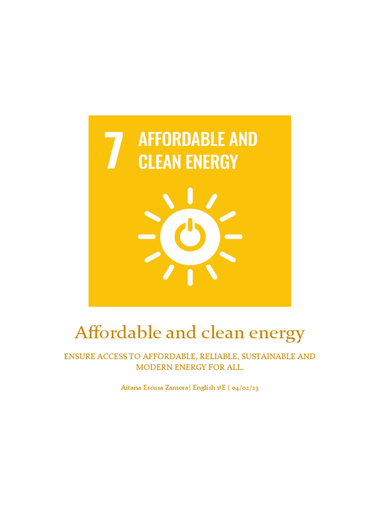 Affordable and Clean Energy | PDF | Sustainable Energy | Renewable Energy