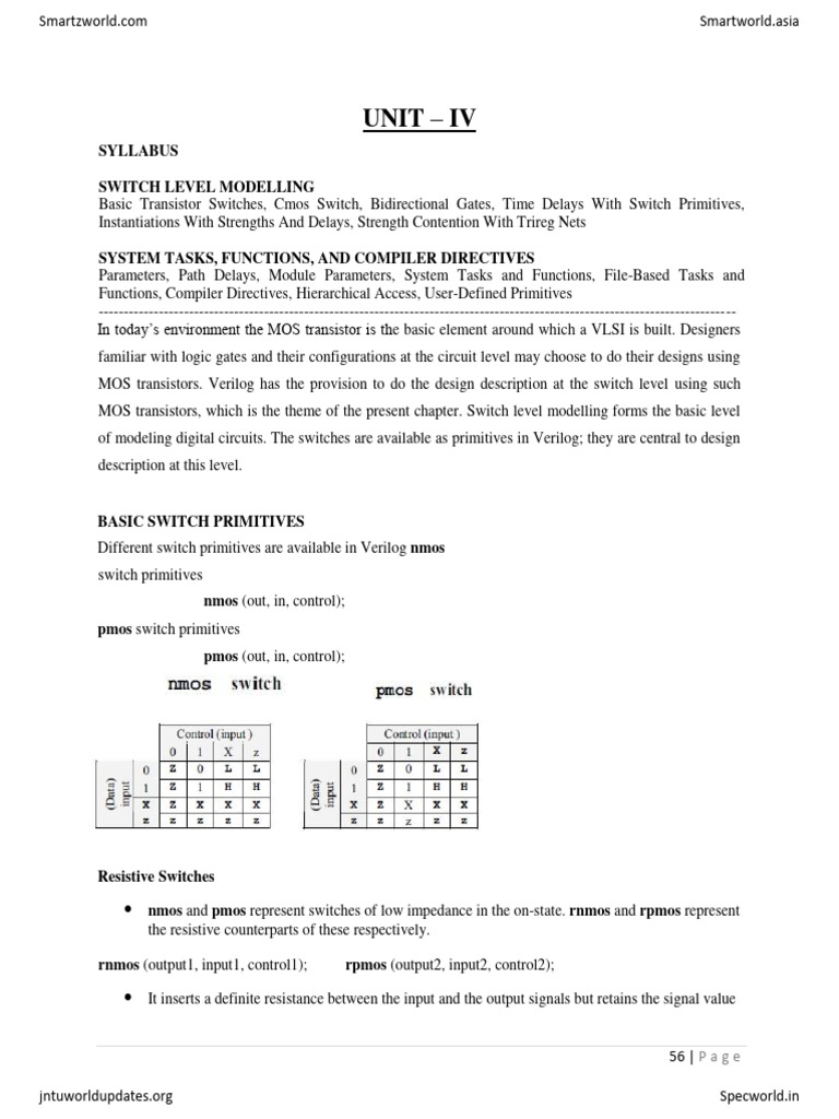 Digital Design Using Verilog HDL - U4 | PDF | Cmos | Parameter (Computer Programming)