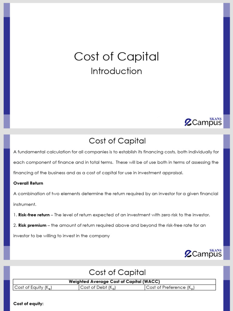 Cost Capital | PDF | Cost Of Capital | Dividend