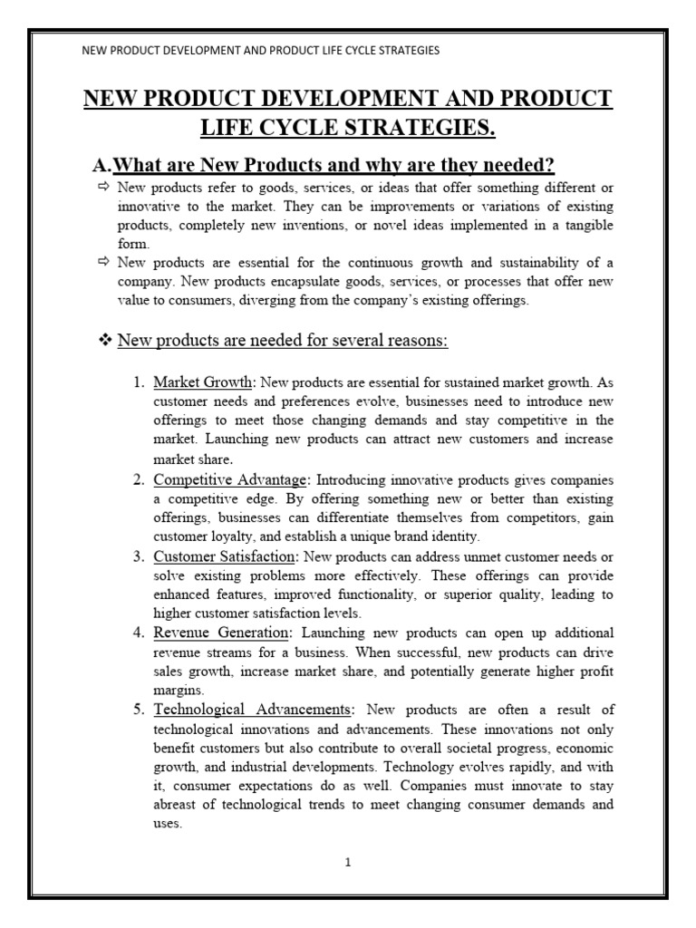 New Product Development and Product Life Cycle Strategies | Download Free PDF | Marketing ...