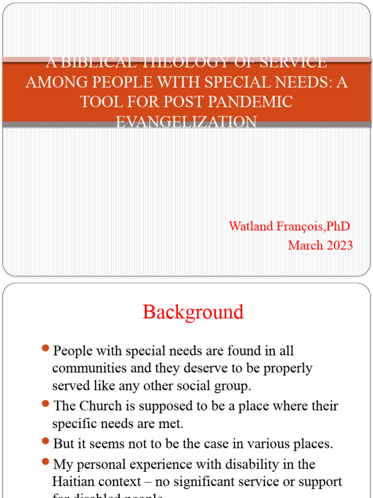 Watland-IAD 5th Research Congress Presentation | PDF | God | Disability