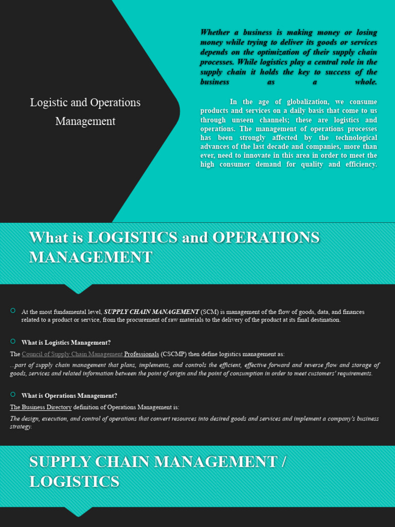 Logistic - Presentation | PDF | Logistics | Supply Chain Management