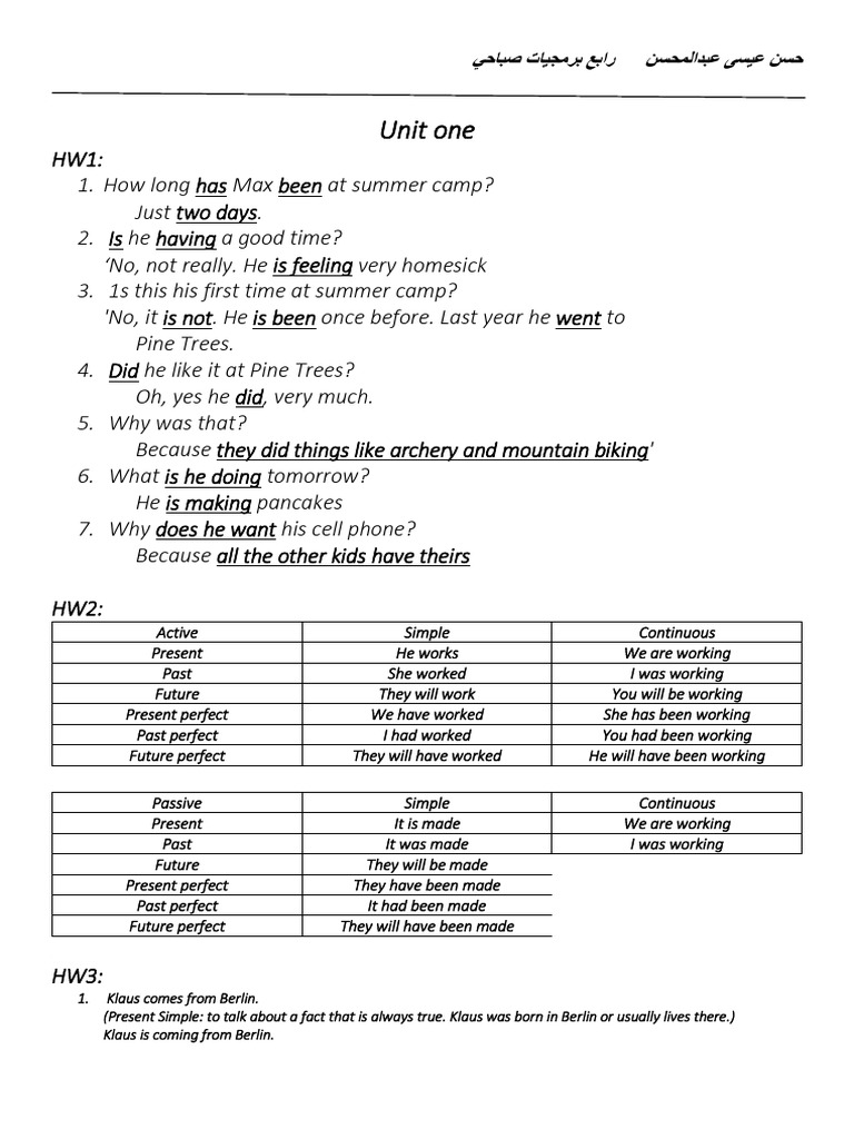 Unit One | PDF | Language Mechanics | Grammar