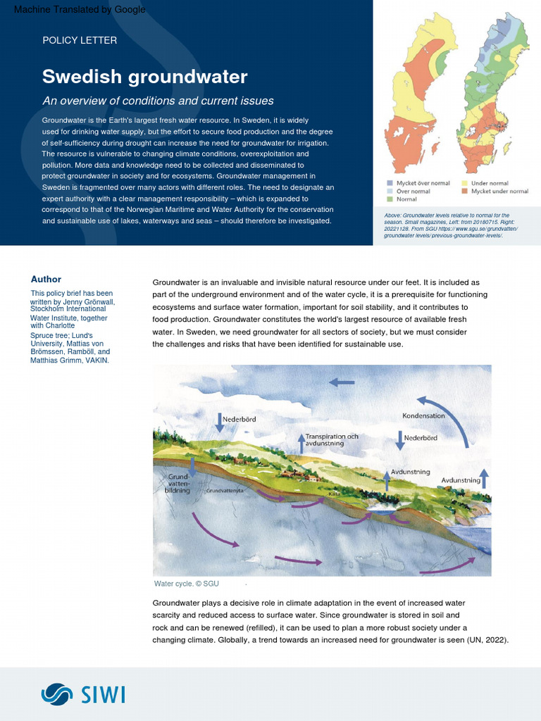 Groundwater Sweden 2022 v5 (English) | PDF | Groundwater | Water