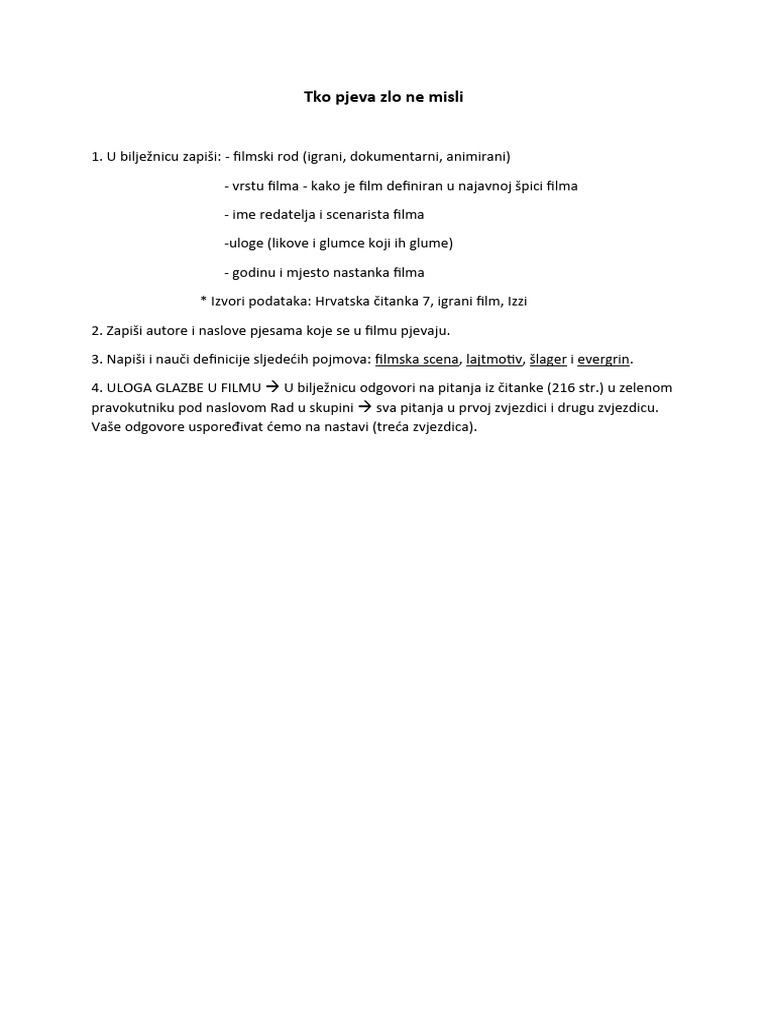Tko Pjeva Zlo Ne Misli | PDF