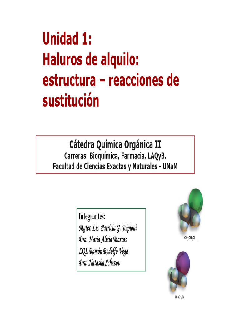 Clase 1 - Haluros de Alquilo - Mecanismo SN1 - 2020 | PDF | Enlace ...