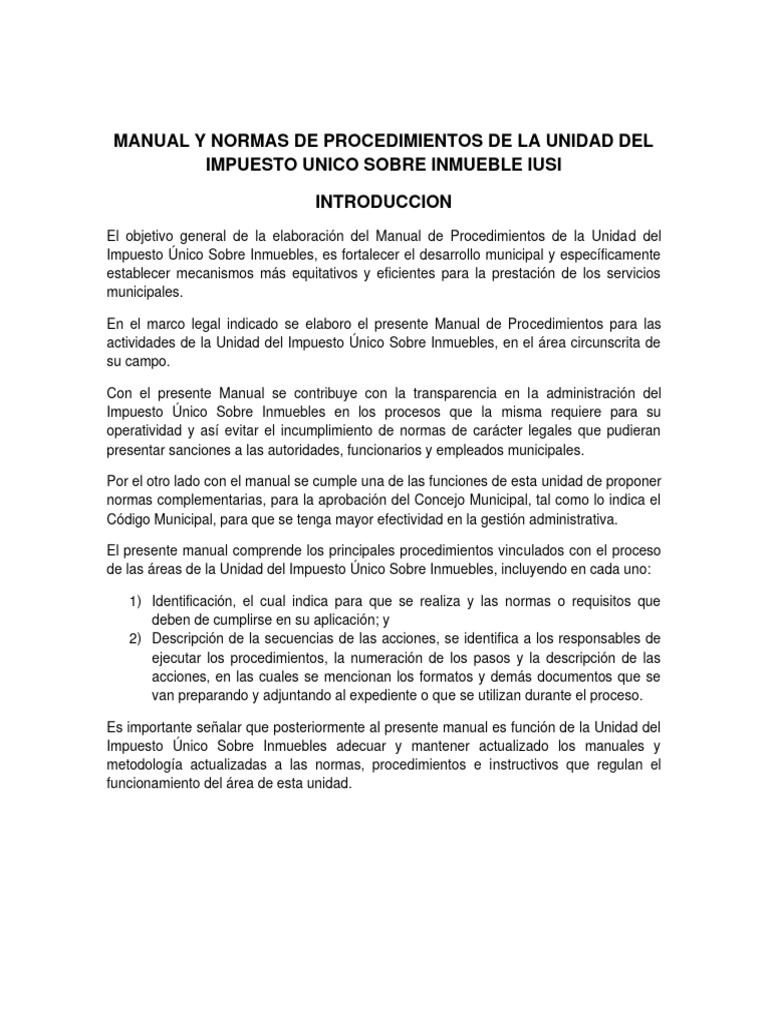 Manual de Procedimientos IUSI | PDF | Impuestos | Servidor (Computación)