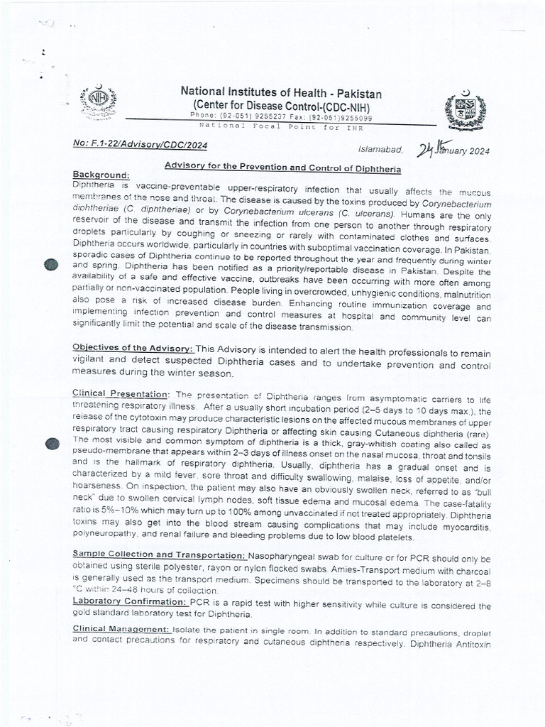 National Institute of Health Pakistan | PDF