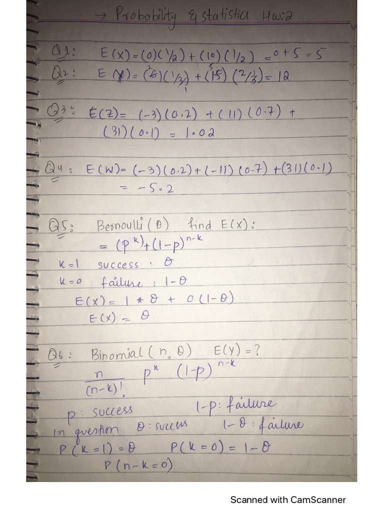 Probability HW | PDF