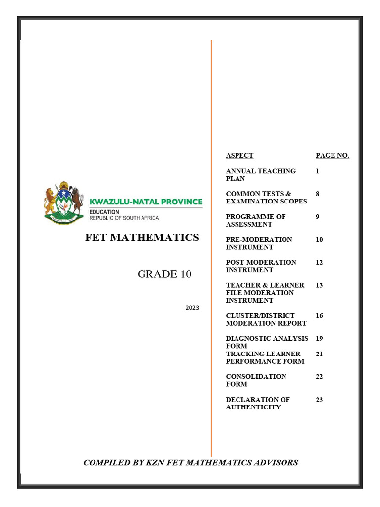Grade 10 Term 3 Maths SBA Guide | PDF | Line (Geometry) | Trigonometric ...