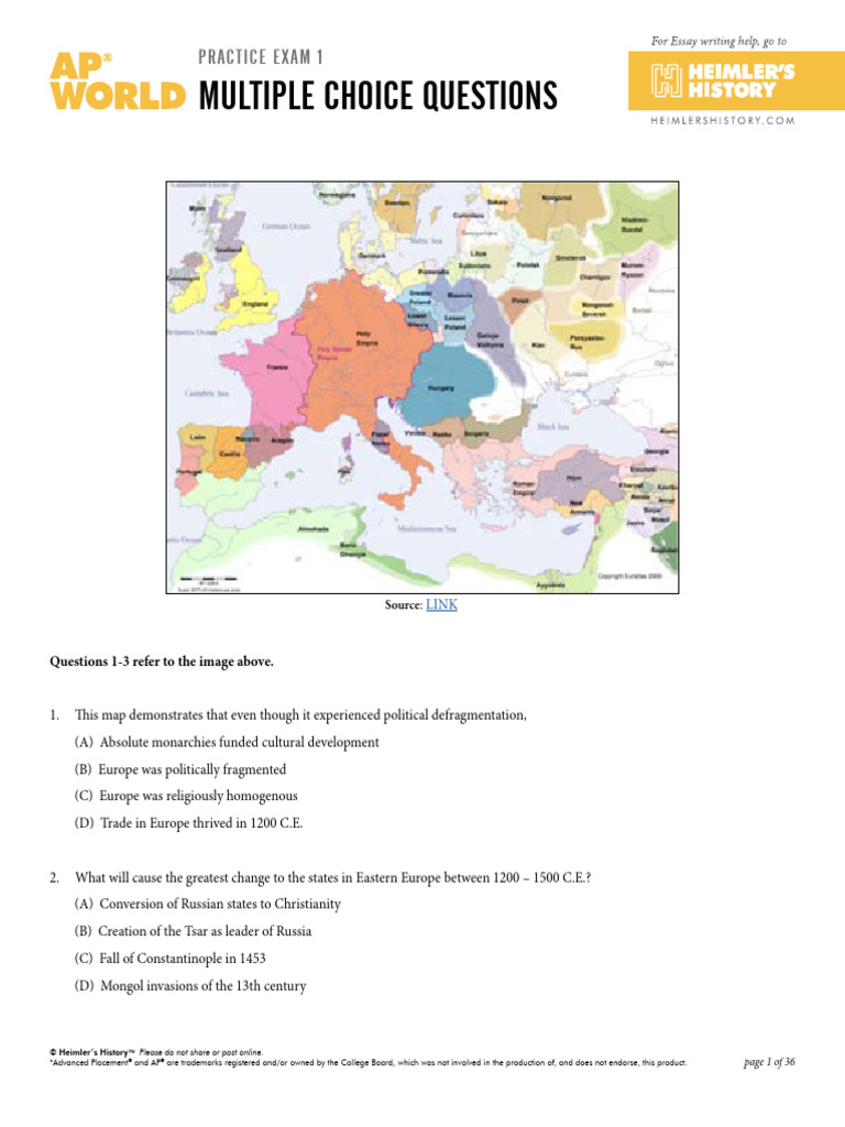 AP World History Modern Practice Exam | PDF | Advanced Placement