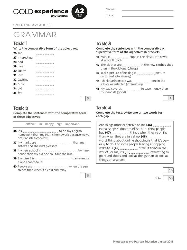 Comparative and Superlative Adjectives Exercise | PDF | Adjective | Syntax