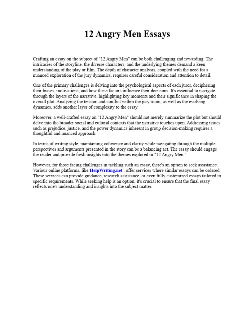 12 Angry Men Essays | PDF | Syndicated Loan | Jane Eyre