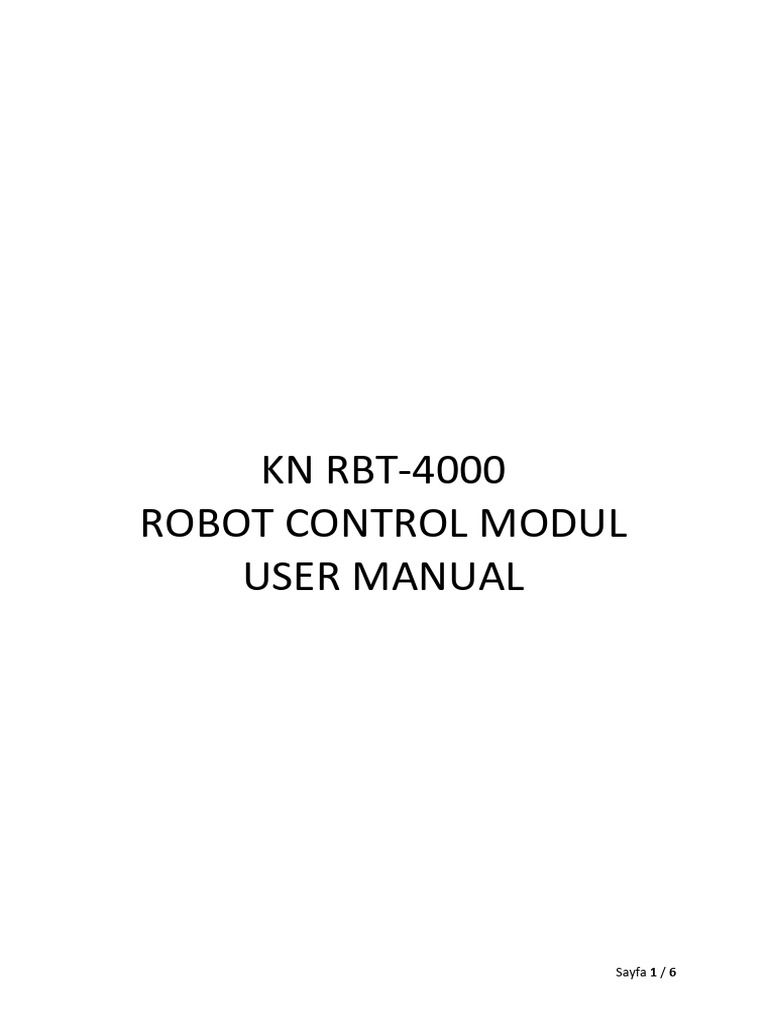 KN-RBT 4000 User Manual | PDF | Computing | Software