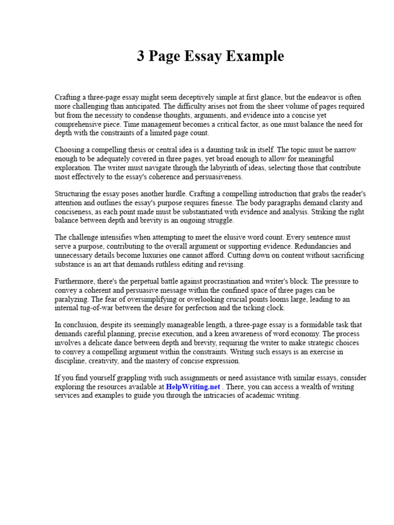 3 Page Essay Example | Download Free PDF | Gear