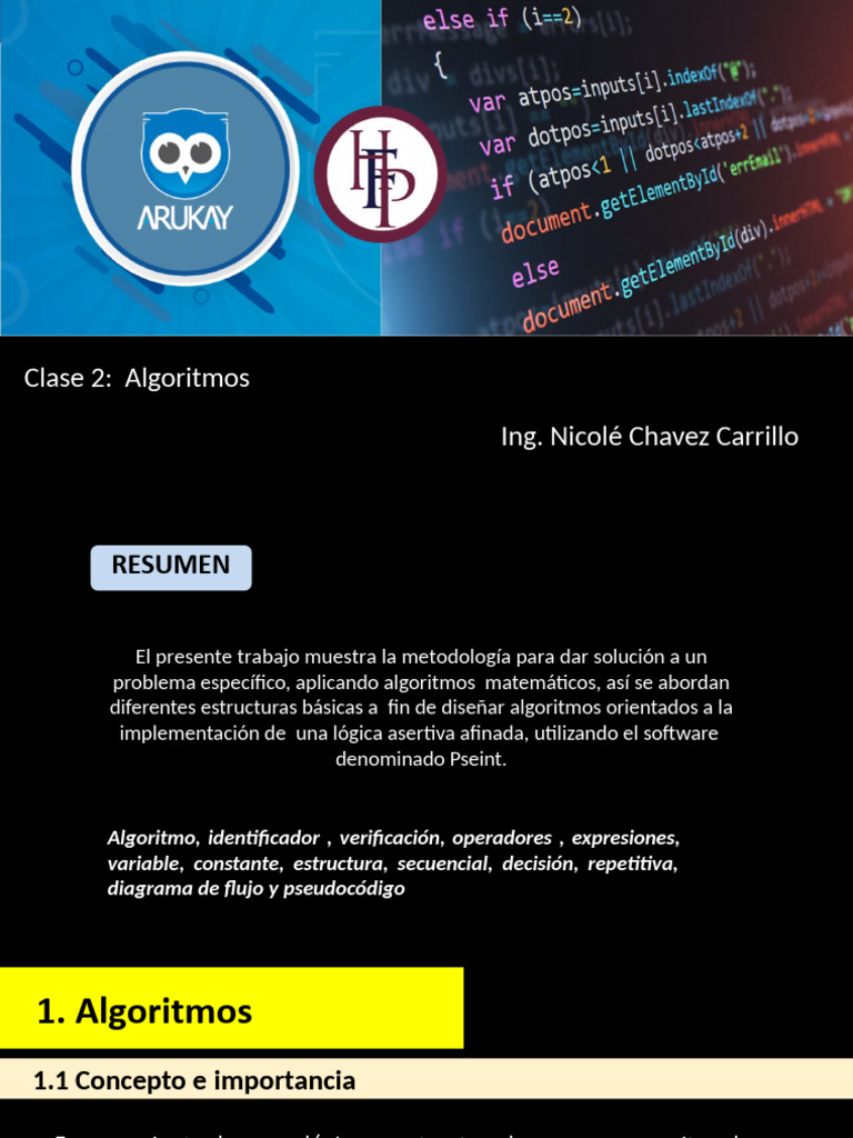 Clase 2 | PDF | Algoritmos | Tipo de datos