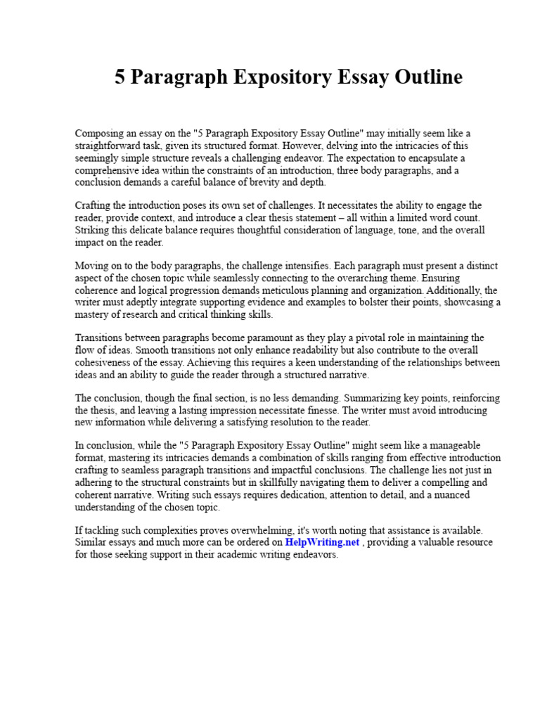 5 Paragraph Expository Essay Outline | PDF | Data Center | Gases