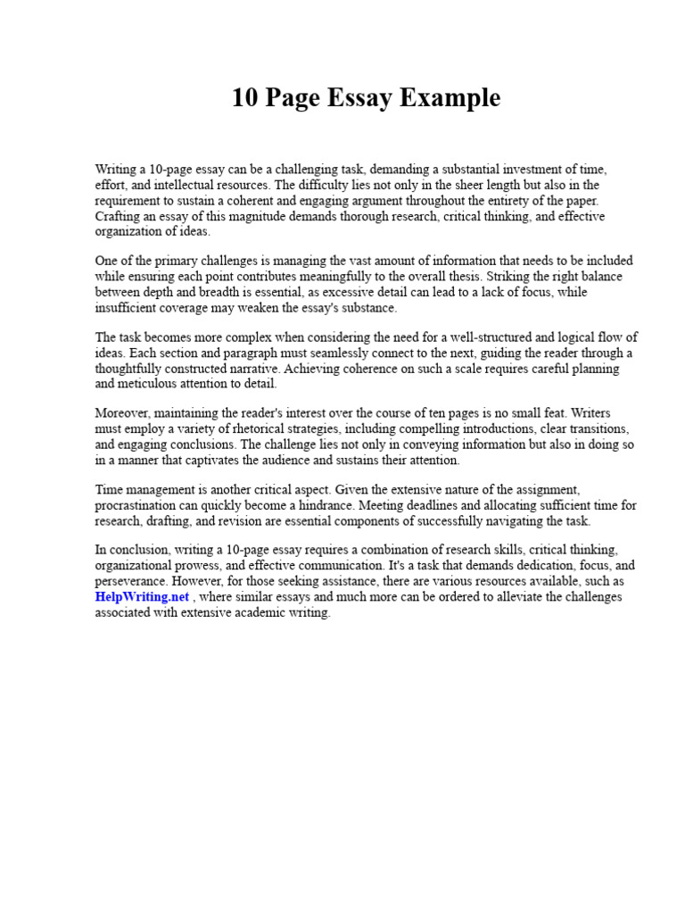 10 Page Essay Example | PDF | Amazons | Chlorine