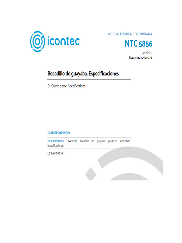 NTC 5856 - 2011 Bocadillo de Guayaba | PDF