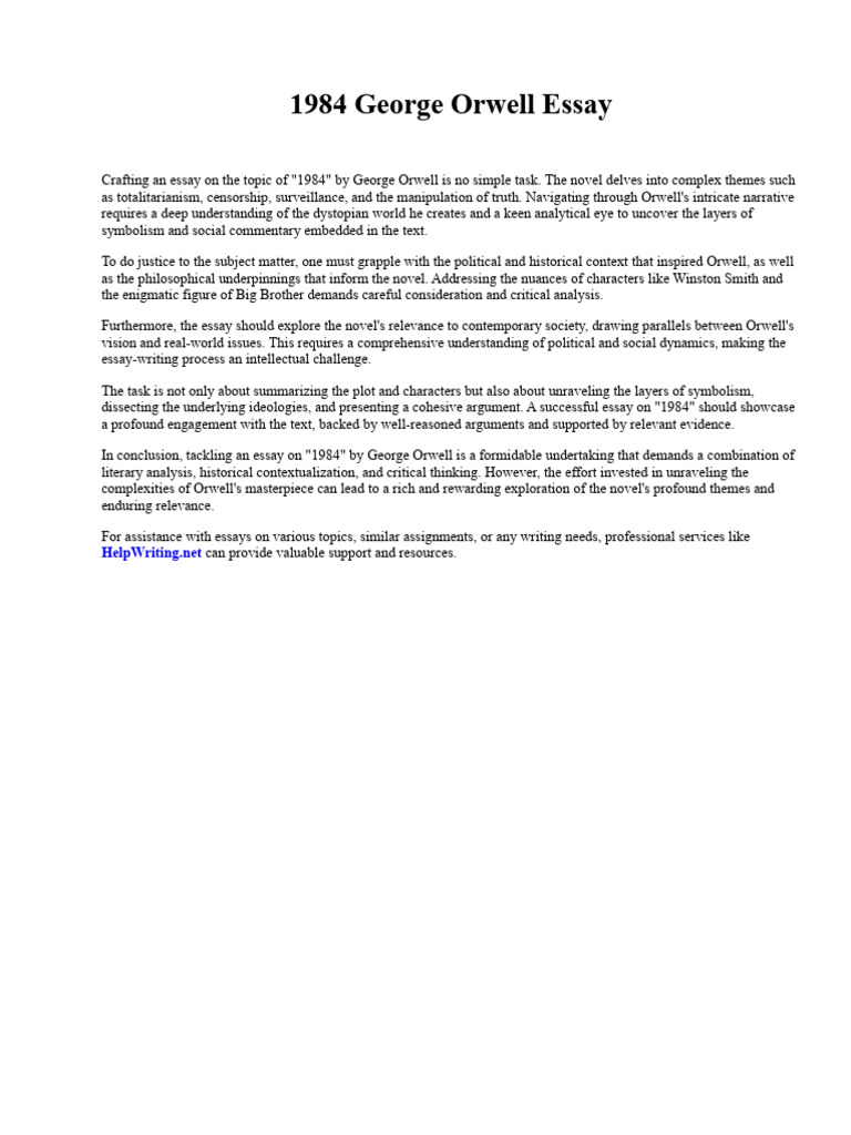 1984 George Orwell Essay | PDF | Methicillin Resistant Staphylococcus ...