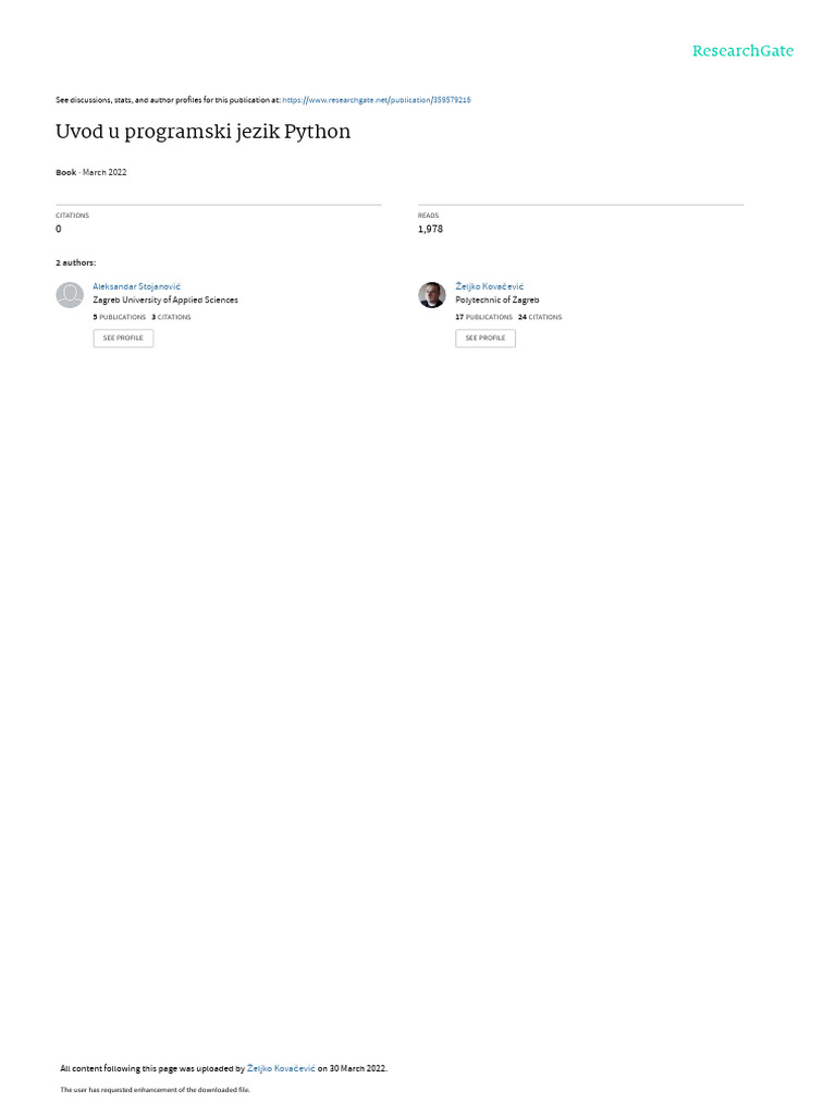 Uvod U Programski Jezik Python | PDF