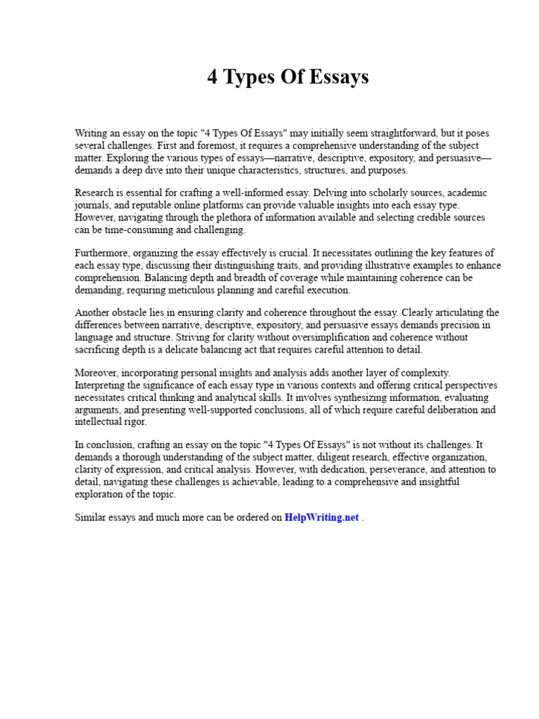 4 Types of Essays | Download Free PDF | Superfund | Simulation