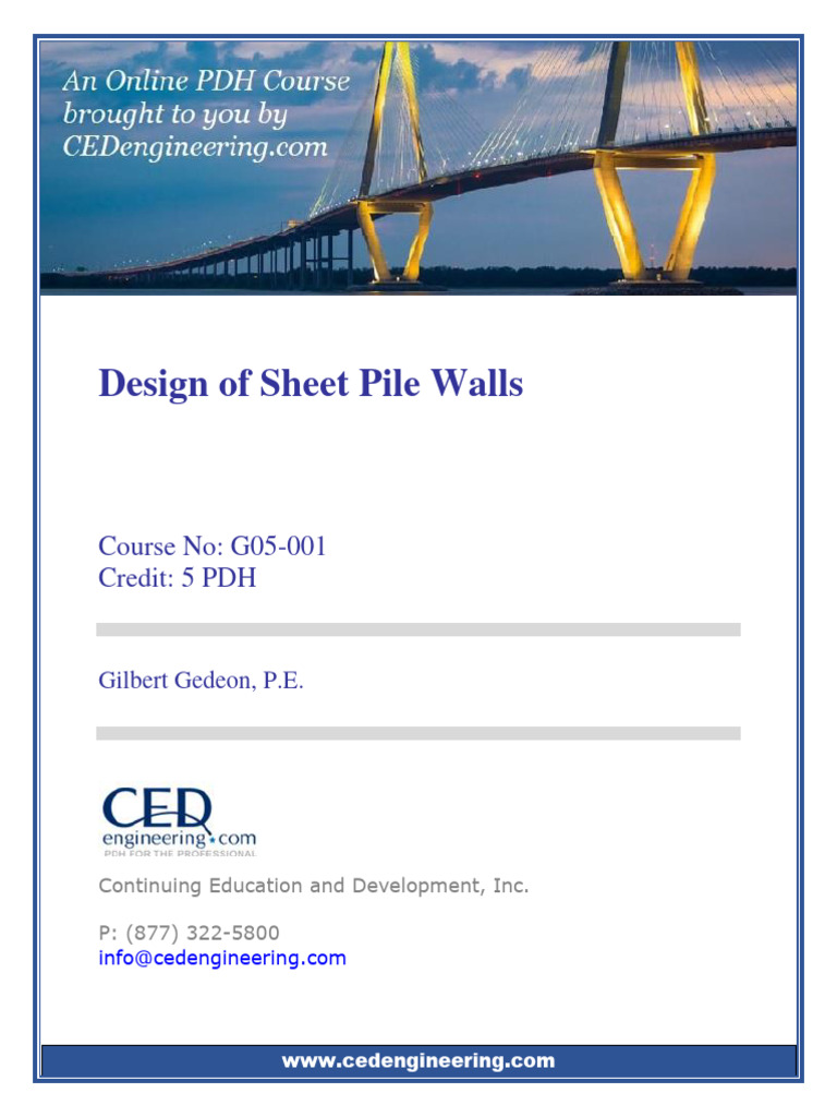 G05-001 - Design of Sheet Pile Walls - US | PDF | Deep Foundation | Geotechnical Engineering