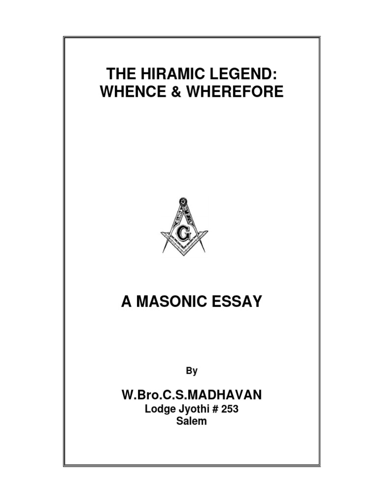 THE HIRAMIC LEGEND WHENCE and WHEREFORE | PDF | Freemasonry | Osiris THE HIRAMIC LEGEND WHENCE and WHEREFORE | PDF | Freemasonry | Osiris
