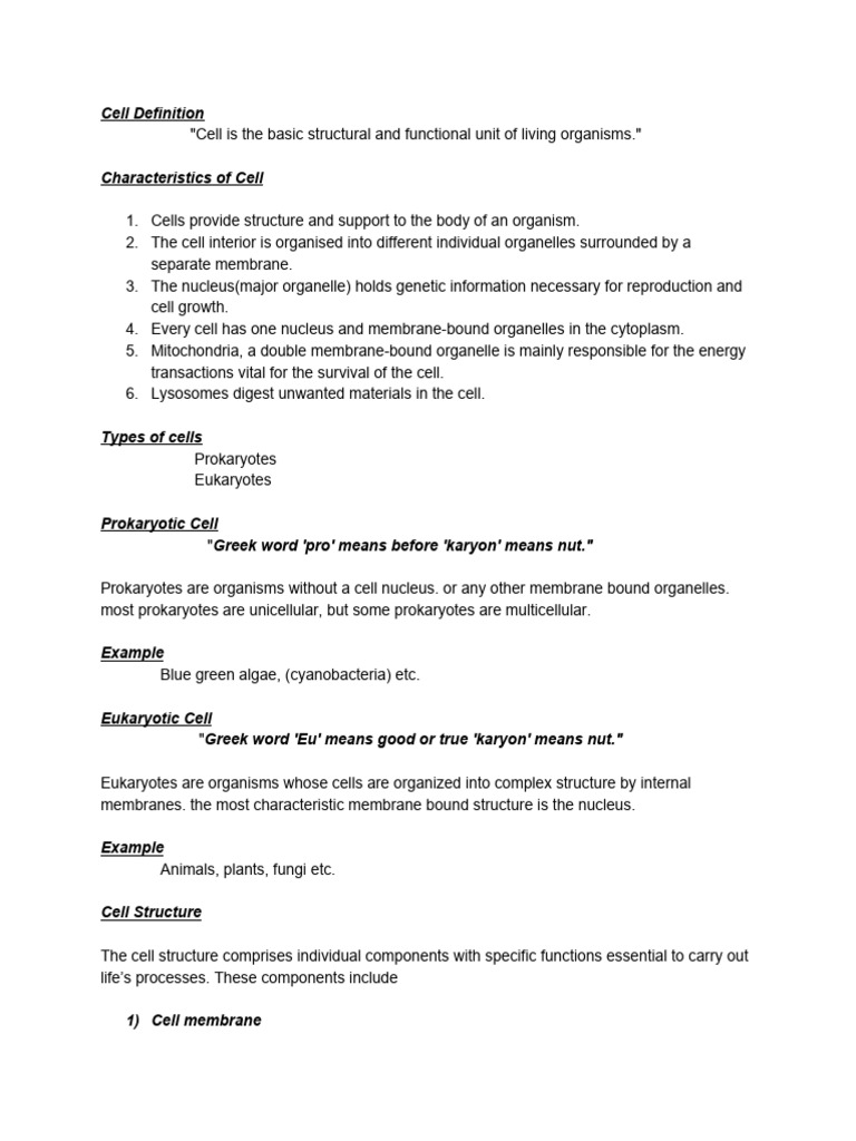 Cell Topic | PDF | Cell (Biology) | Chloroplast