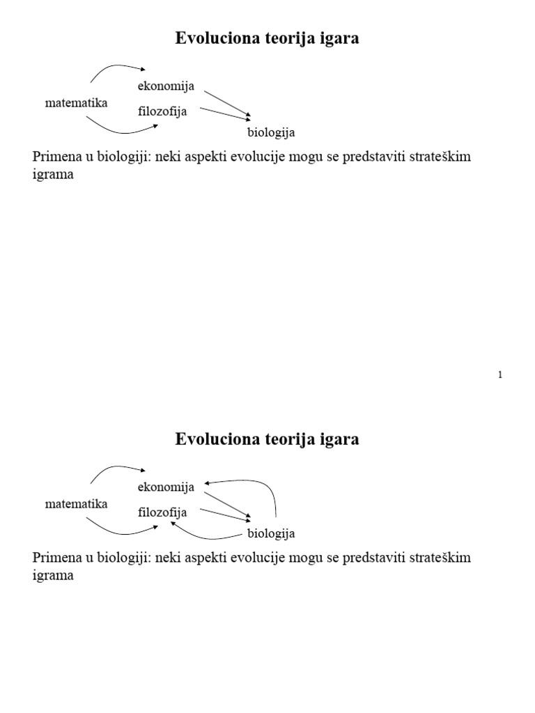 Teorija Odlucivanja I Igara Evoluciona | PDF