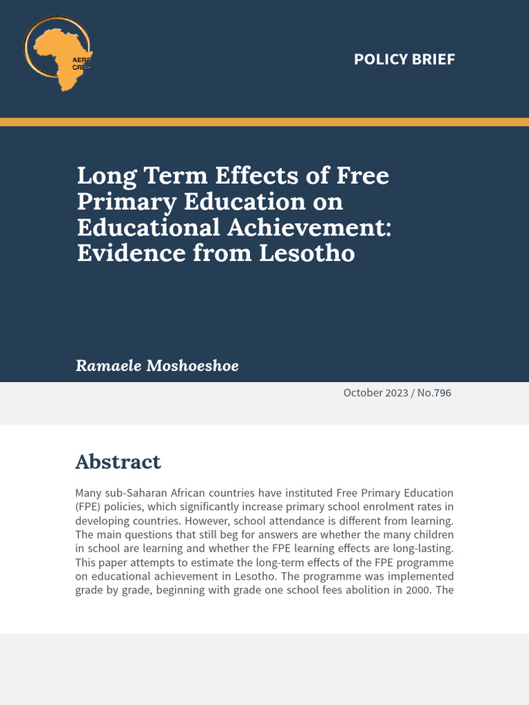 Ramaele Moshoeshoe | Download Free PDF | Economics | Schools