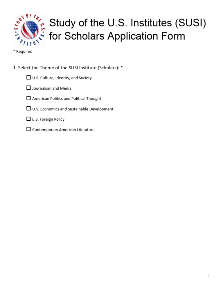 SUSI Scholars Application Form Guide | PDF | Disability | Master's Degree