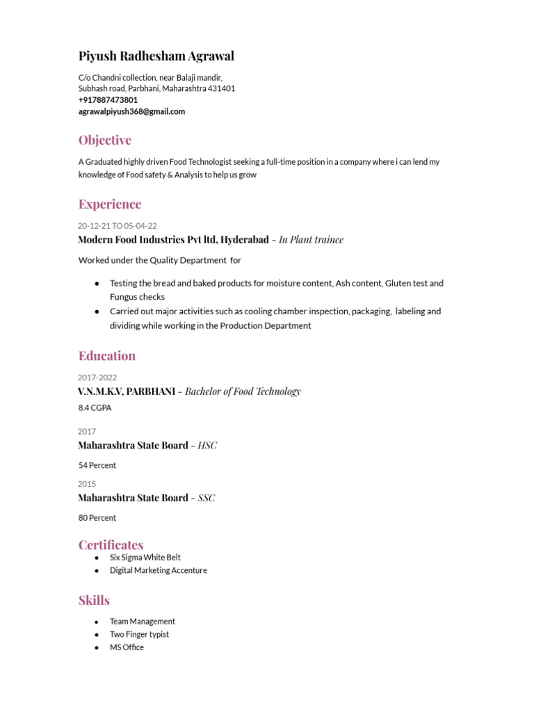 Piyush Resume | PDF