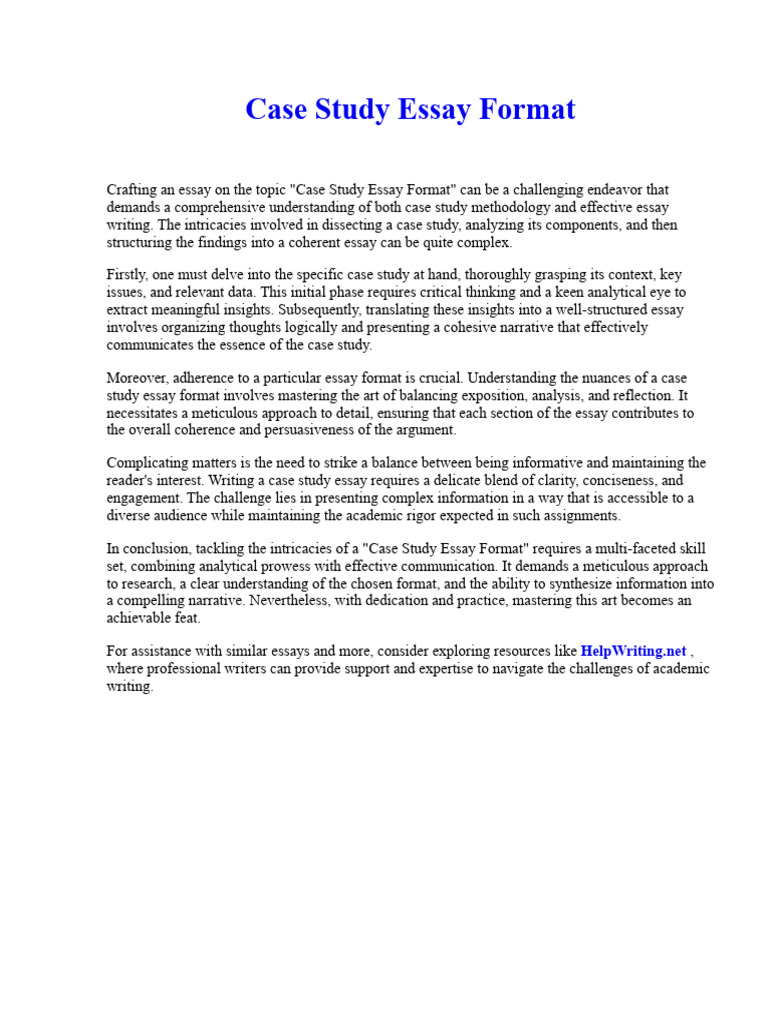 Case Study Essay Format | PDF | House Of Lords | Essays