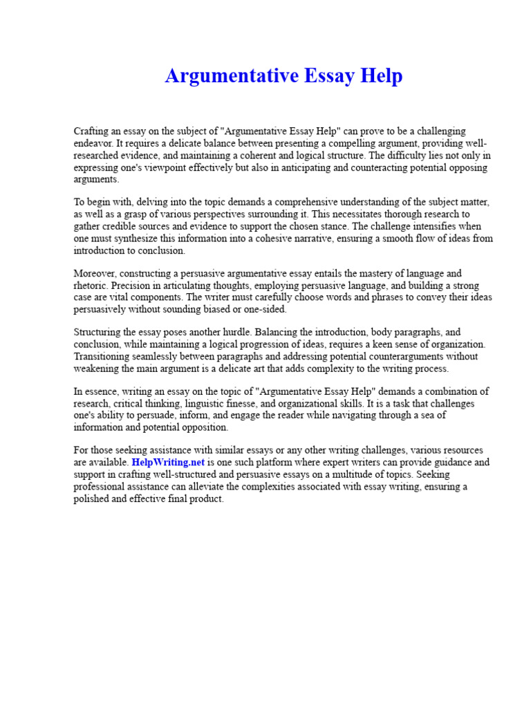 Argumentative Essay Help | PDF | René Descartes | Newton's Laws Of Motion