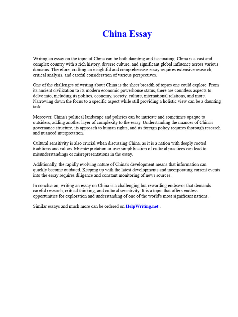 China Essay | Download Free PDF | Pythagoras | Vancouver