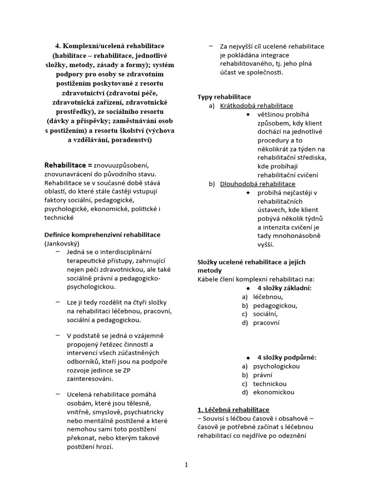 Komplexní-Ucelená-Rehabilitace | PDF