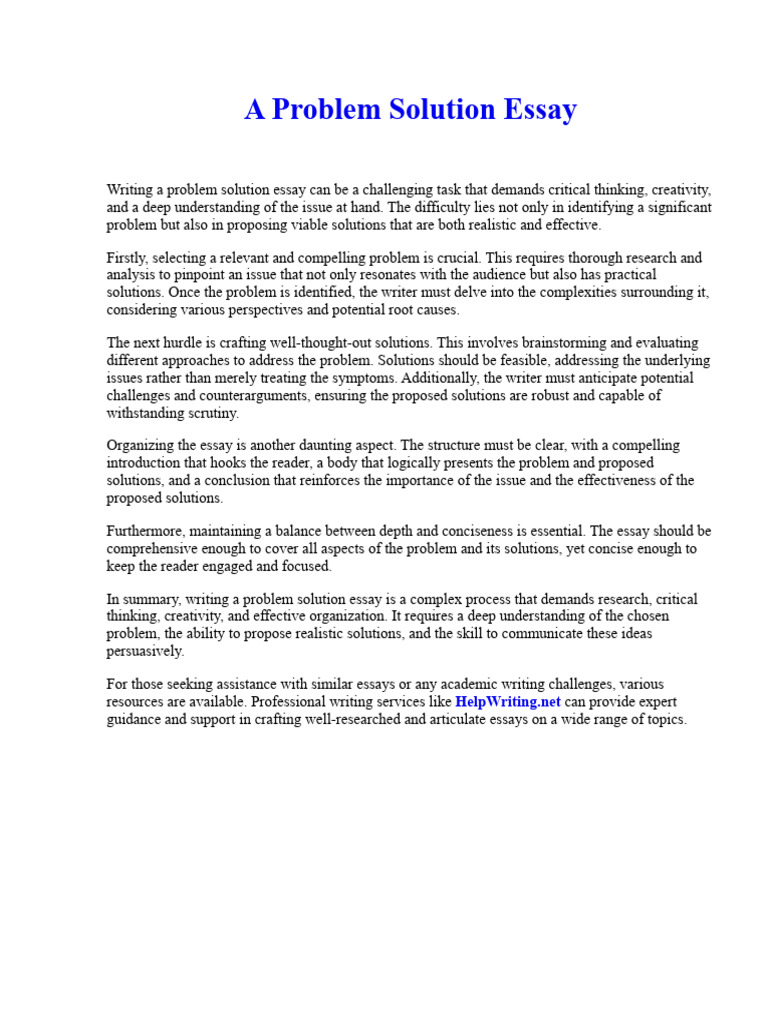 A Problem Solution Essay | PDF | Central Processing Unit | Stove