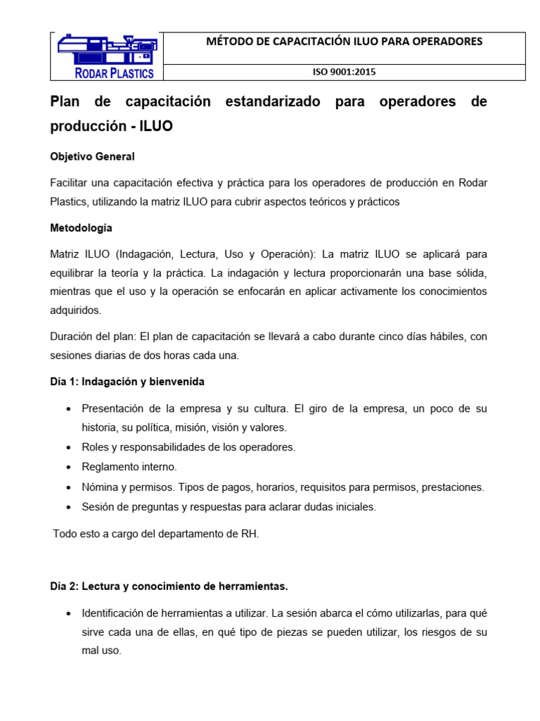 Método de Capacitación Iluo para Operadores | PDF | Business