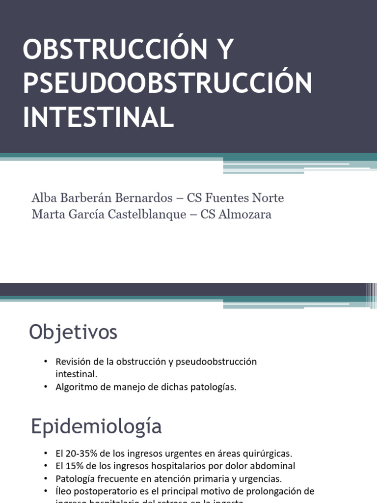 Obstrucción Intestinal: Guía Clínica | PDF | Enfermedades digestivas ...