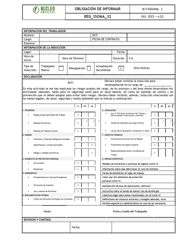 Reg Ssoma 32 Odi General v.01 | PDF | Seguridad y salud ocupacional | La seguridad