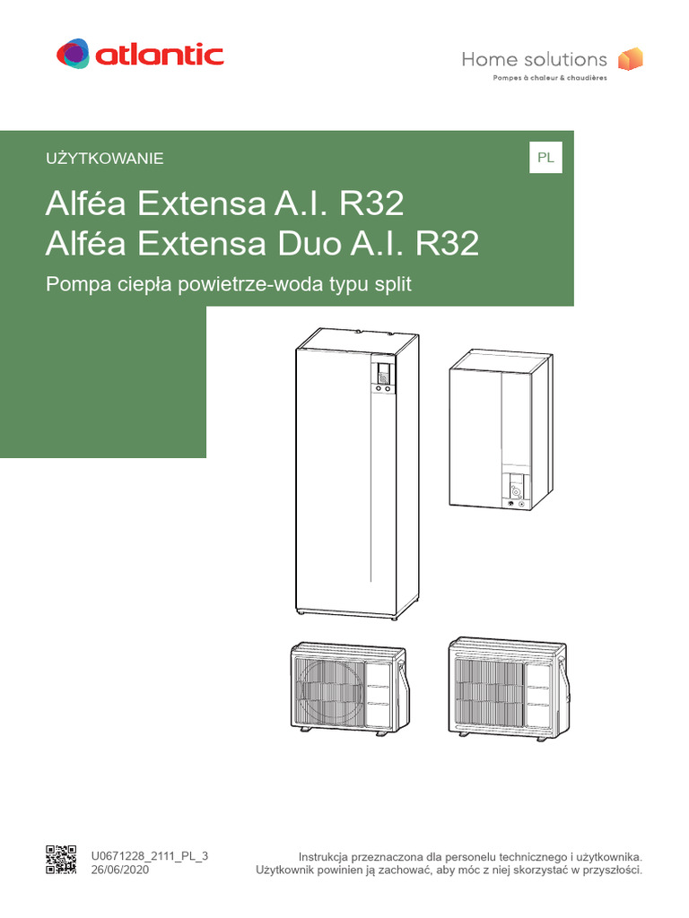 POMPA CIEPLA EXTENSA AI DUO R32 Instrukcja Obslugi | PDF